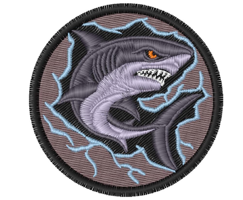 Shark Machine Embroidery Design, Shark Embroidery Files, Shark ...