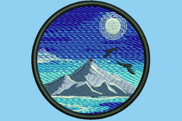 Mountain Circle Embroidery Design: Nature Scene (digital Download) - Etsy