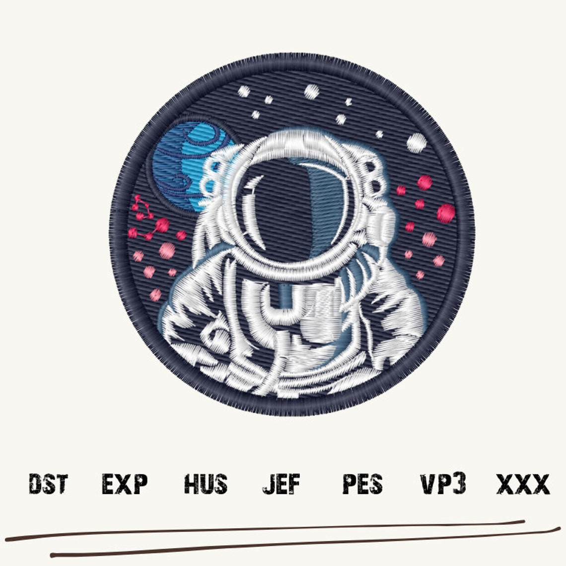 NASA Astronaut Machine Embroidery Design - Space NASA Moon Embroidery ...