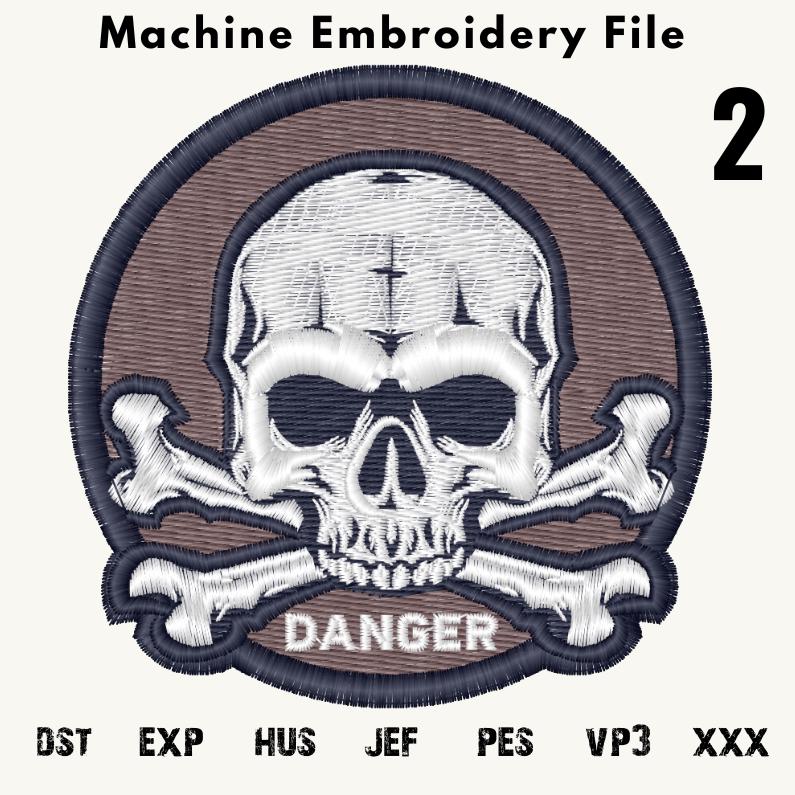 Skull Embroidery Design Bundle, Embroidery Machine Bundle Files, Skull ...