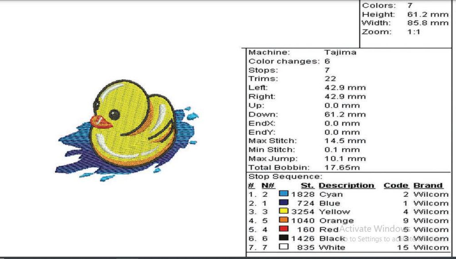 Duck Baby Embroidery Design, Rubber Duck Embroidery Files, Rubber Duck ...