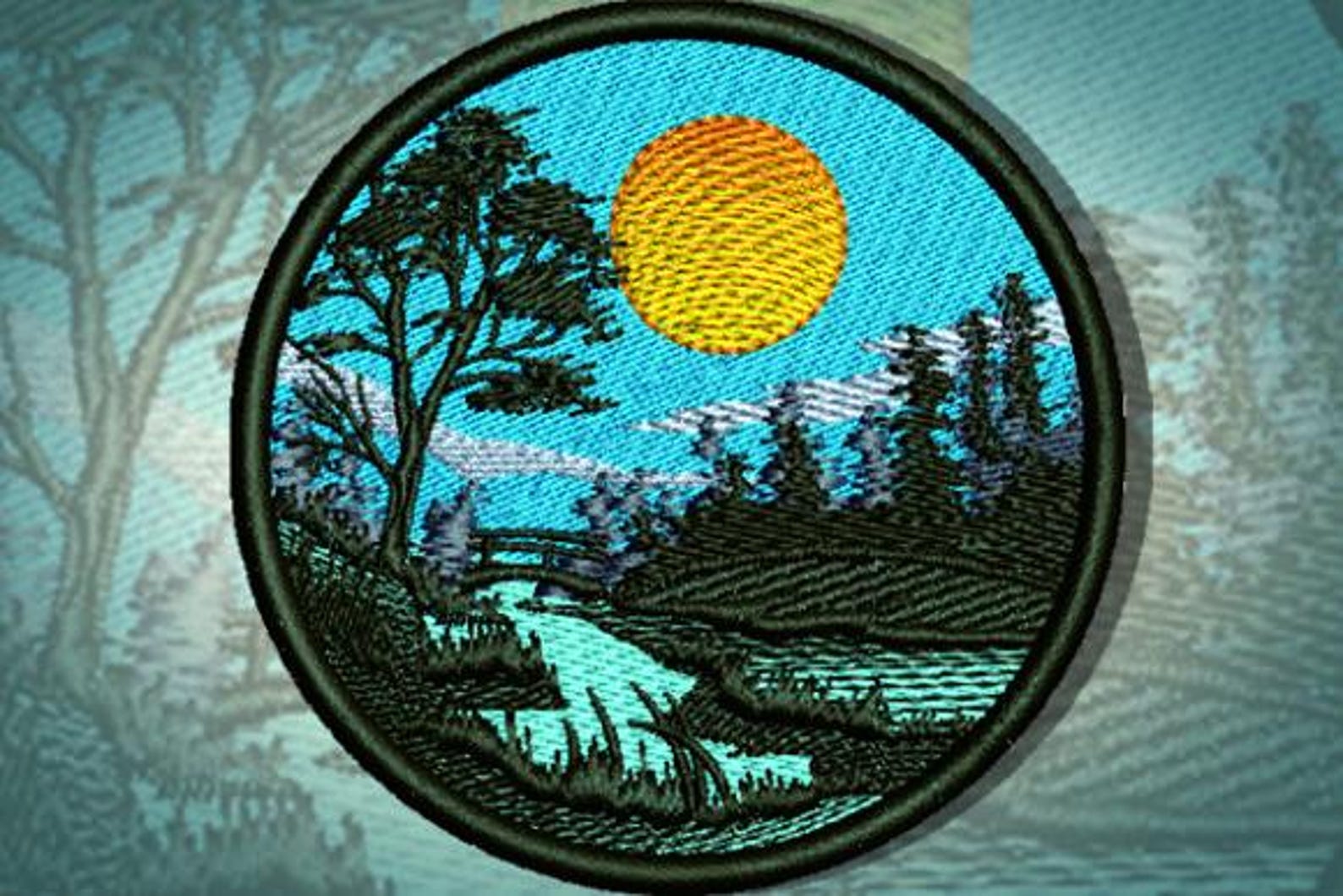 Nature Scene Machine Embroidery Design: Forest Circle (digital Download ...