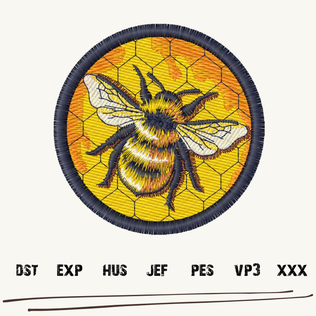 Nice Bee Embroidery Design, Bee in a Circle Machine Embroidery Design ...