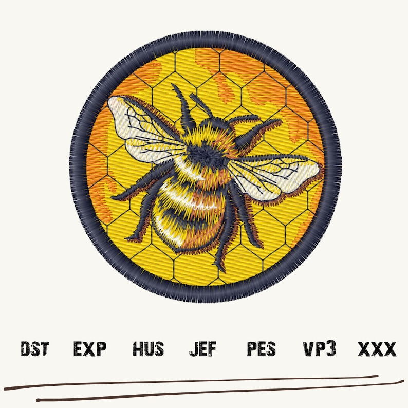 Nice Bee Embroidery Design, Bee in a Circle Machine Embroidery Design ...