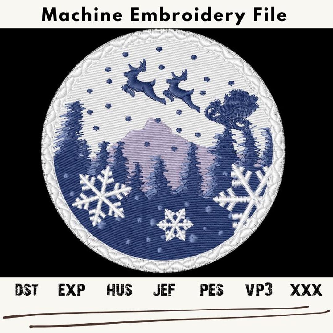 Reindeer Embroidery Design, Reindeer Fly Embroidery File, Reindeer ...