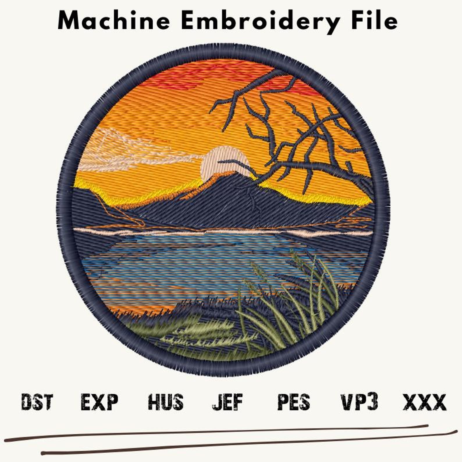 Sky Nature Embroidery Design: Afternoon Sun (digital Download) - Etsy