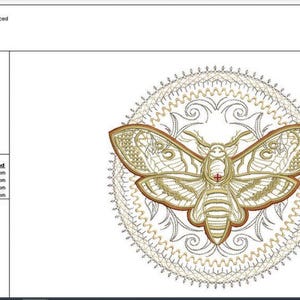 Moth Mandala Embroidery Design, Moth Mandala Embroidery Files, Moth ...