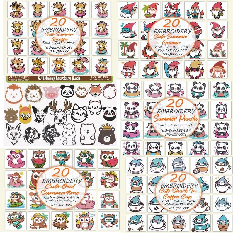 1000 Machine Embroidery Designs Bundle - Pes, Dst, Exp, Jef, Vp3 Files ...