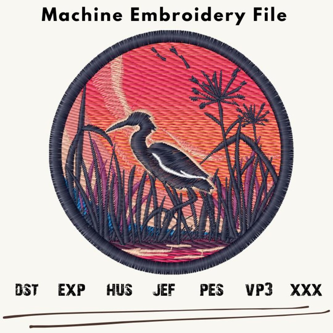 Stork Embroidery Design, Stork Embroidery Files, Stork Embroidery ...