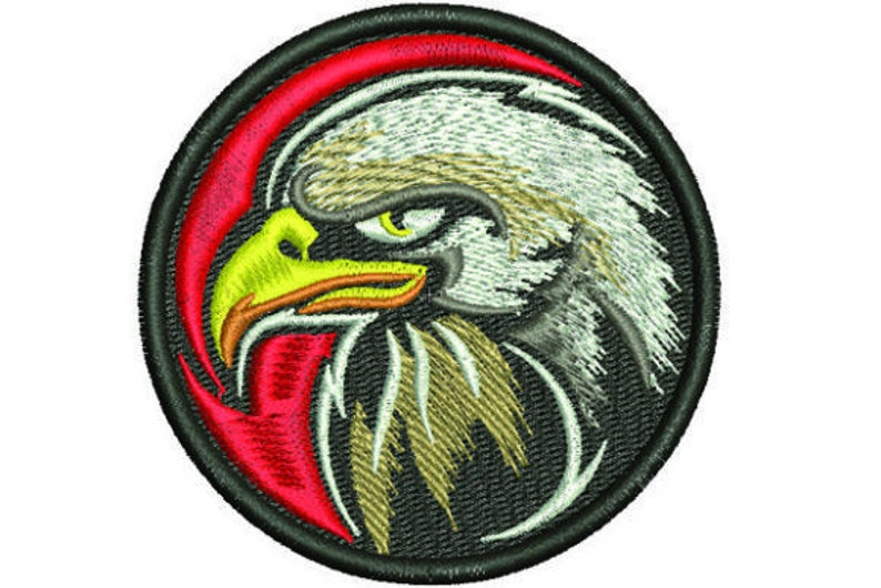 Eagle Embroidery Design, Eagle Embroidery Files, Eagle Patch Circle ...