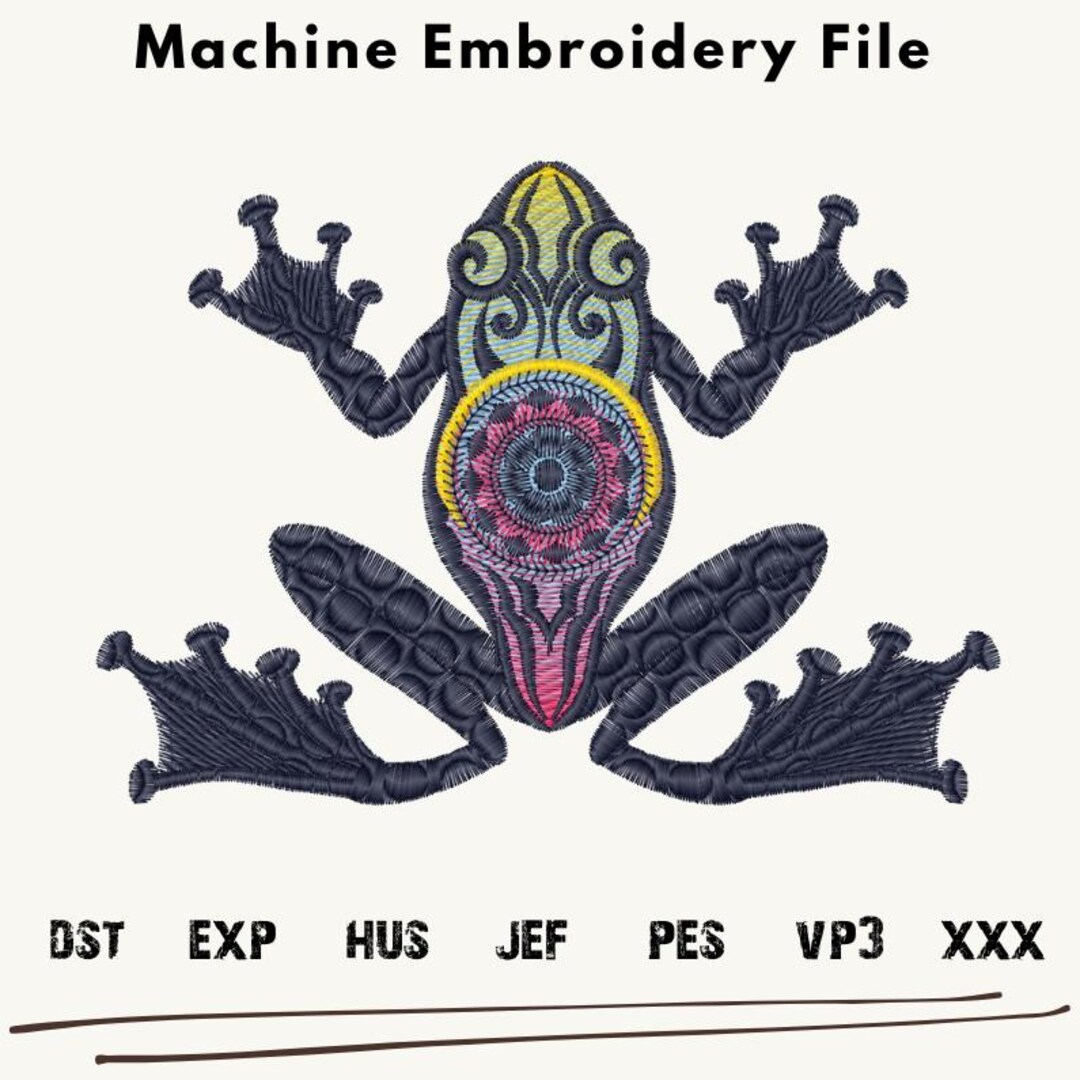Frog Embroidery Design, Frog Embroidery Files, Frog Embroidery Patterns ...