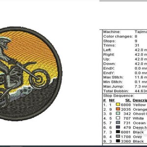 Motocross Machine Embroidery Design (digital Download) - Etsy
