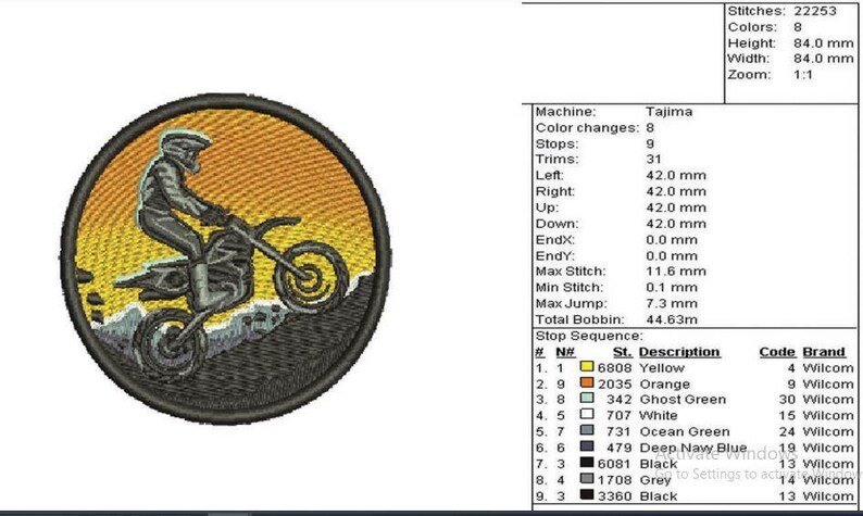 Motocross Machine Embroidery Design (digital Download) - Etsy
