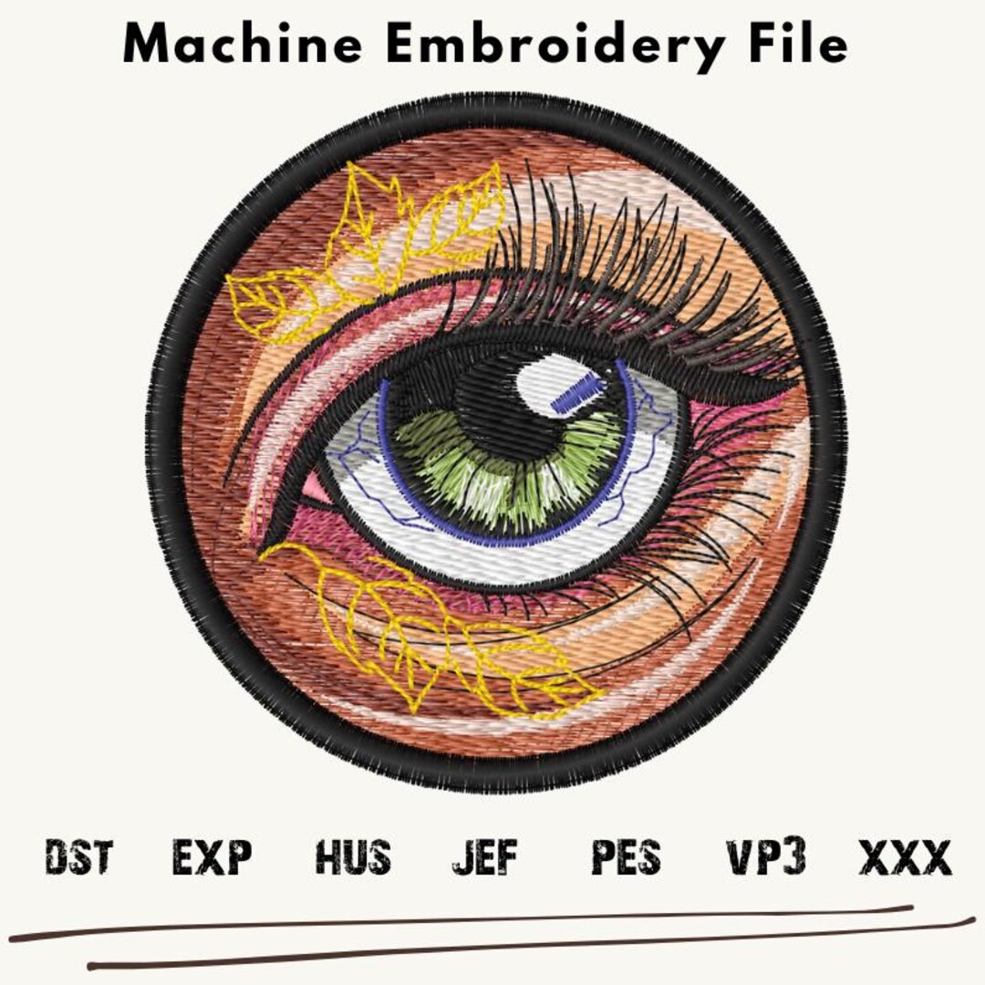 Girl Eye Embroidery Design: Detailed Floral Eye Patch (digital Download ...