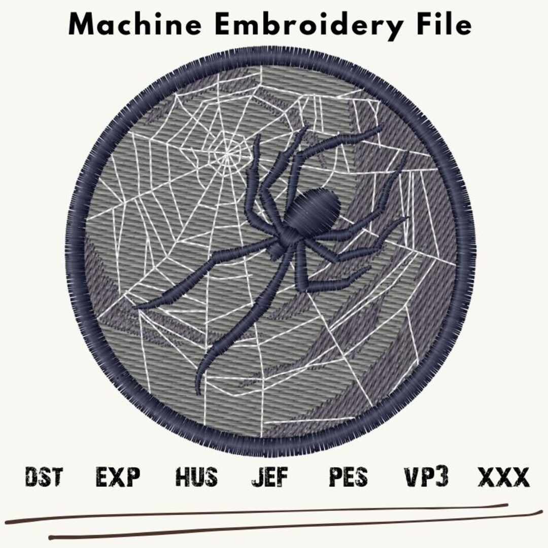 Spider Embroidery Design, Spider in Circle Embroidery Files, Spiderwebs ...