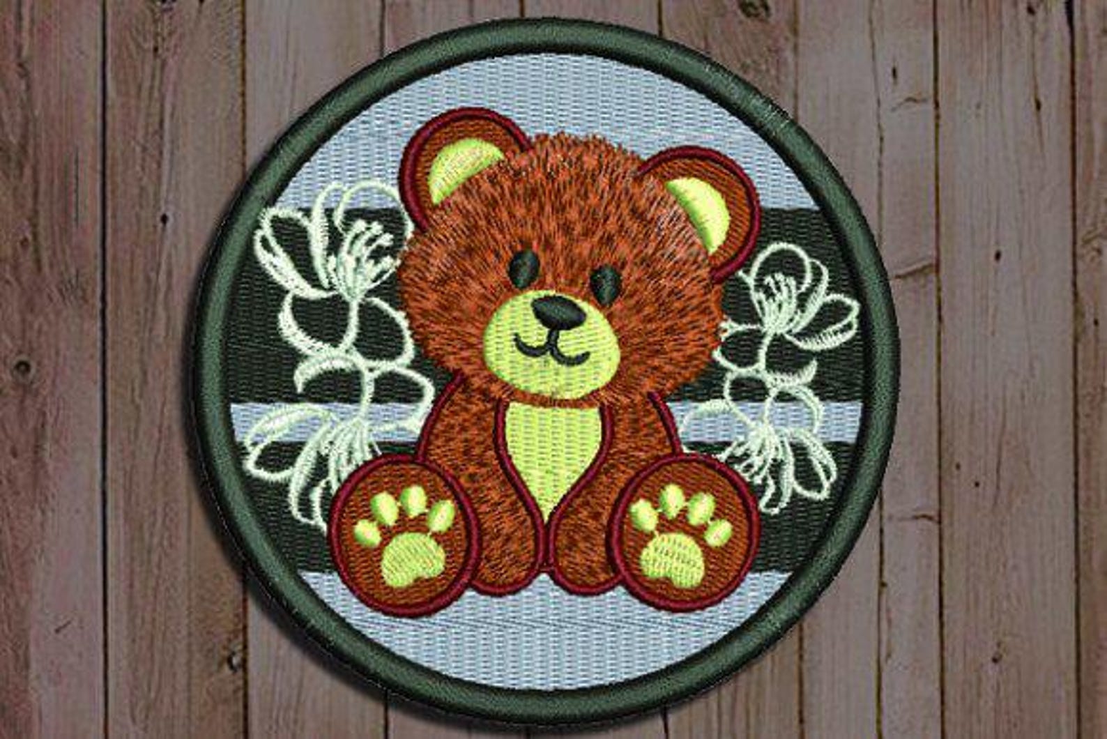 Bear Embroidery Design, Teddy Bear Embroidery Files, Bear Embroidery ...