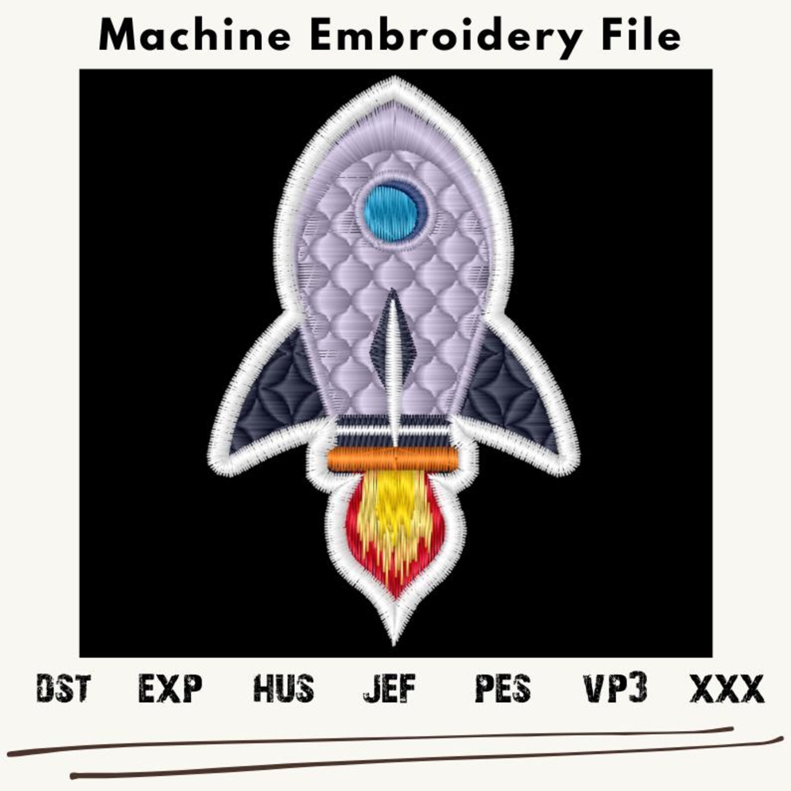 Spaceship Embroidery Design, Spaceship Embroidery File, Space Rocket ...