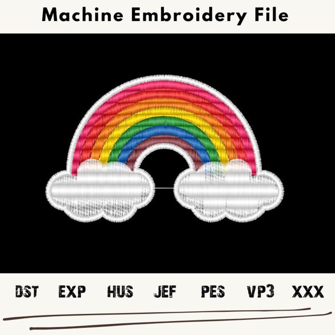 Rainbow Embroidery Design, Rainbow Patch Embroidery Files, Rainbow ...