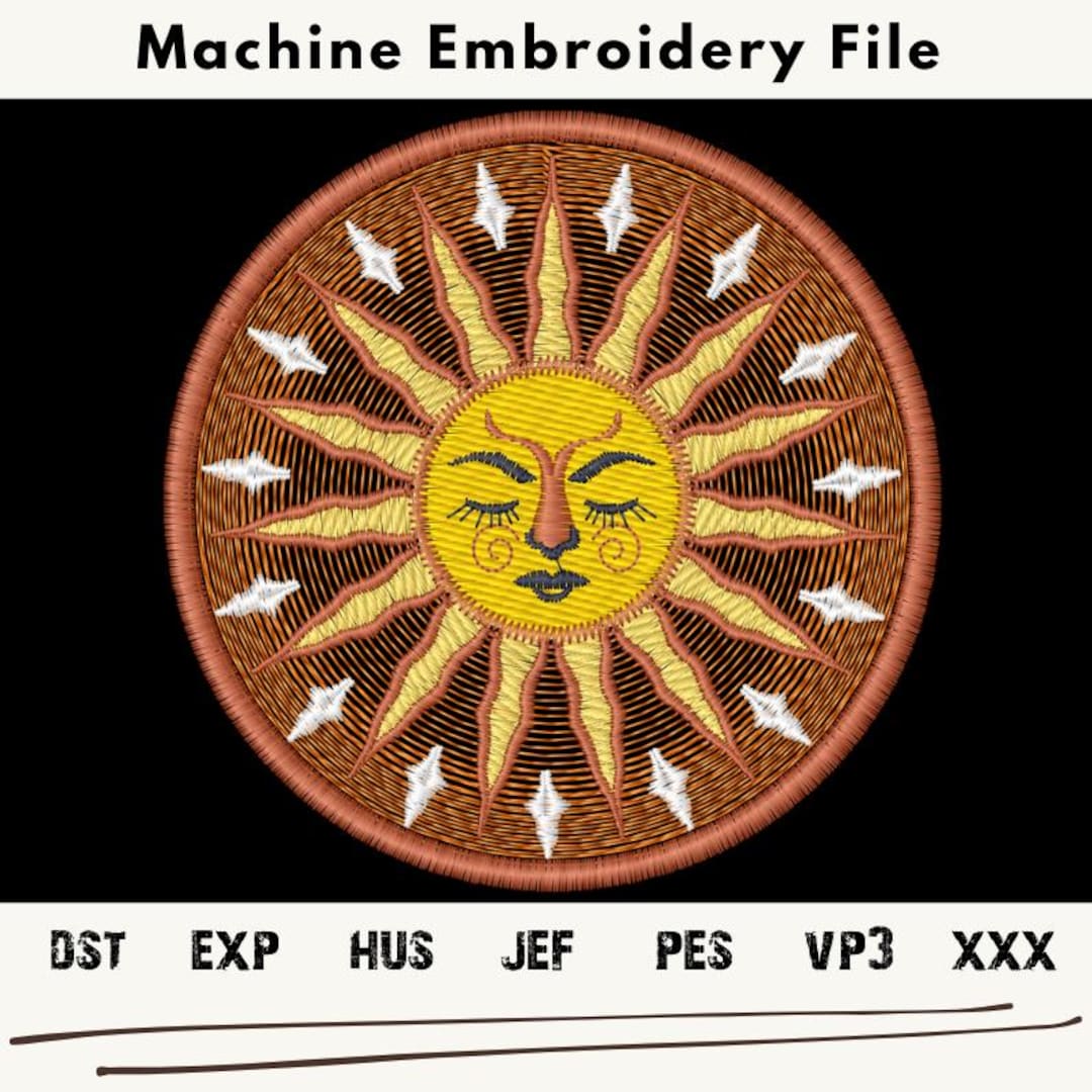 Sun Embroidery Design, the Sun Embroidery Files, Amazing Sun Embroidery ...