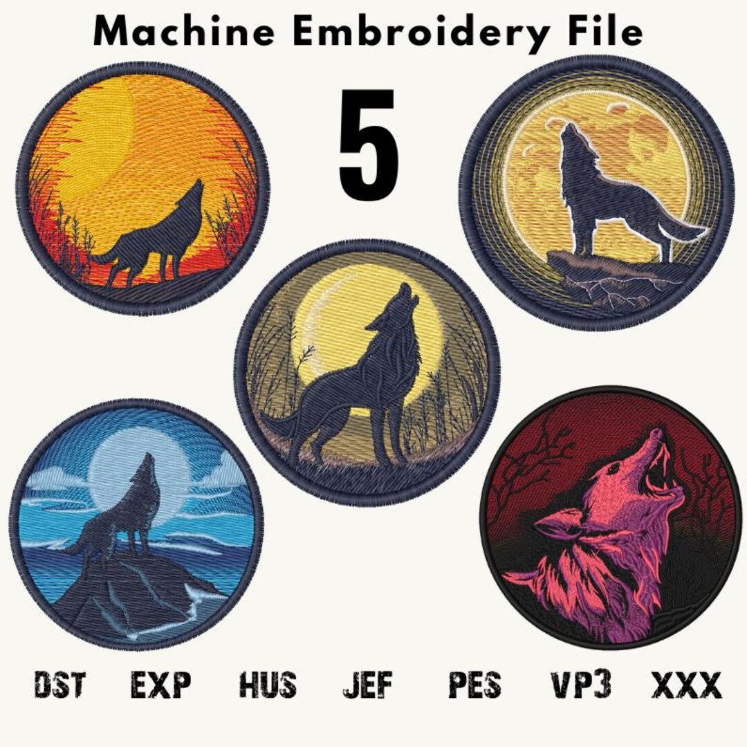 Wolf Embroidery Design Bundle, Embroidery Machine Bundle Files, Wolf ...