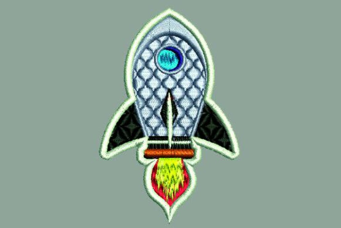 Spaceship Embroidery Design, Spaceship Embroidery File, Space Rocket ...