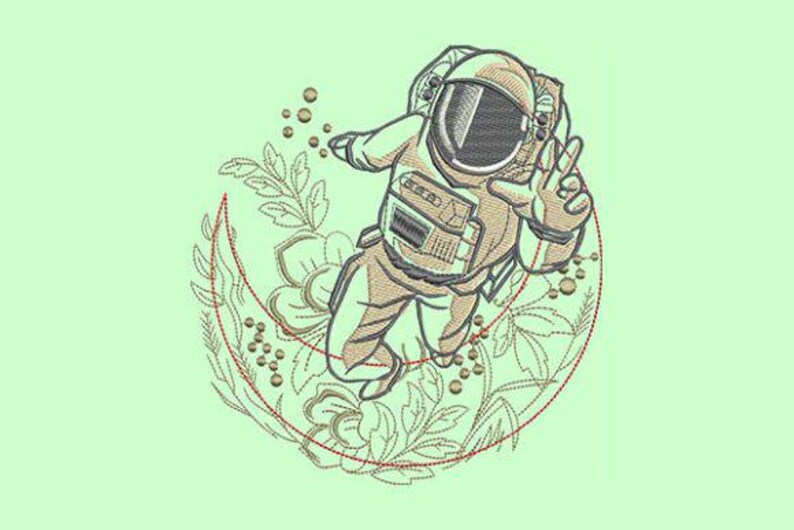 Astronaut Embroidery Design: NASA Space Embroidery File (instant ...