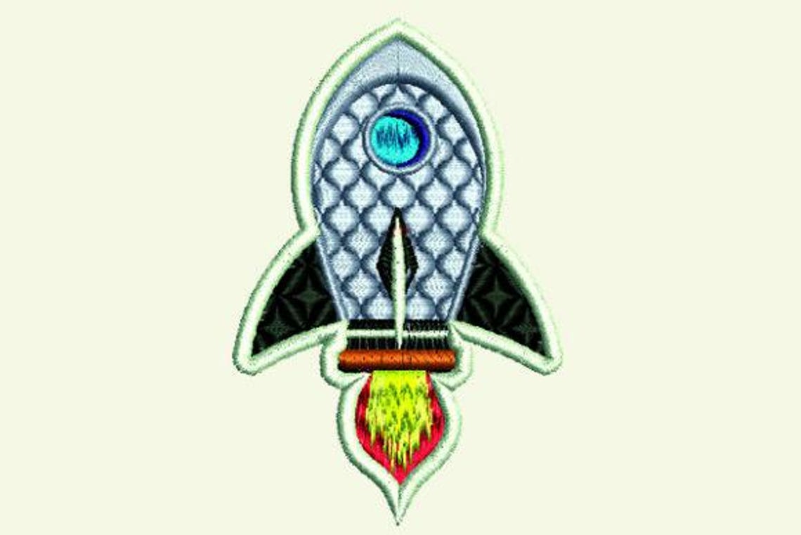 Spaceship Embroidery Design, Spaceship Embroidery File, Space Rocket ...