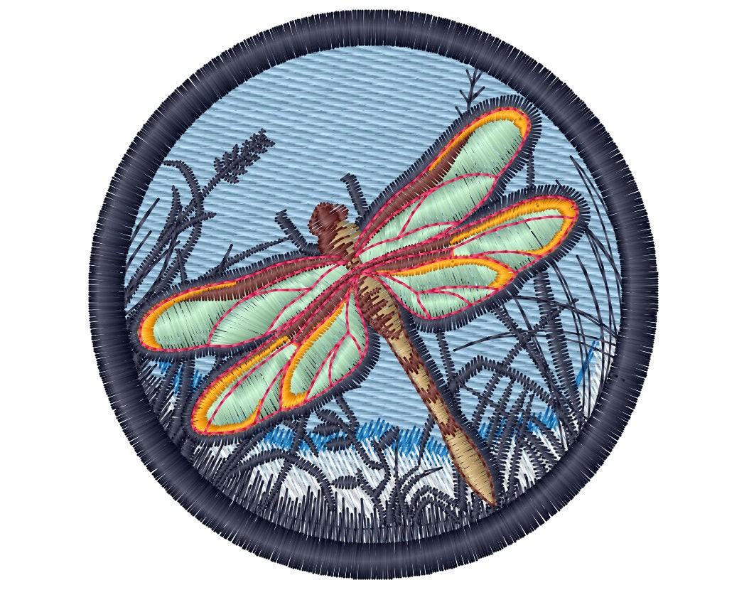 Dragonfly Circle Embroidery Design, Dragonfly Embroidery Files, Dragonfly Embroidery Patterns ...