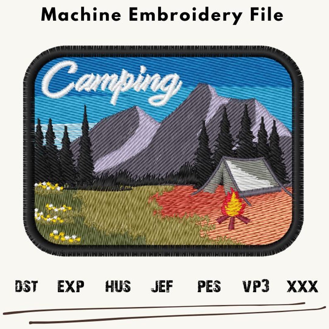 Camping Embroidery Design: Nature Trip Pattern (digital Download) - Etsy
