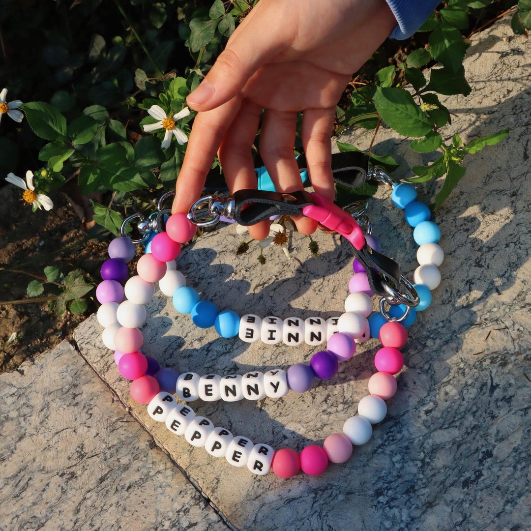 15mm Silicone Bead Collar, Customize Your Dog's Name, Girly Bead Collar ...