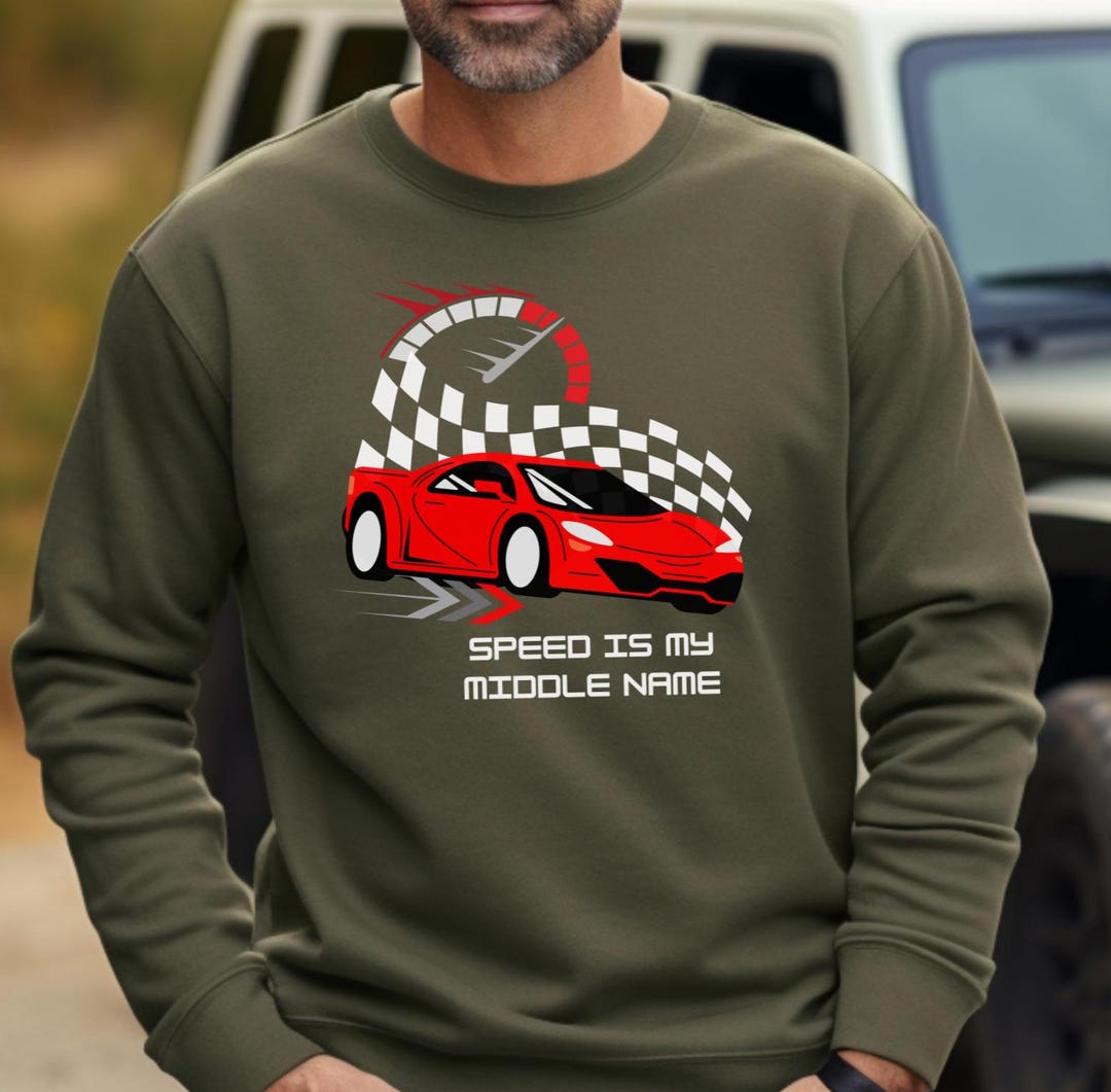Race Car Graphic Sweatshirt Racing Enthusiast Fast Car Sweatshirt ...