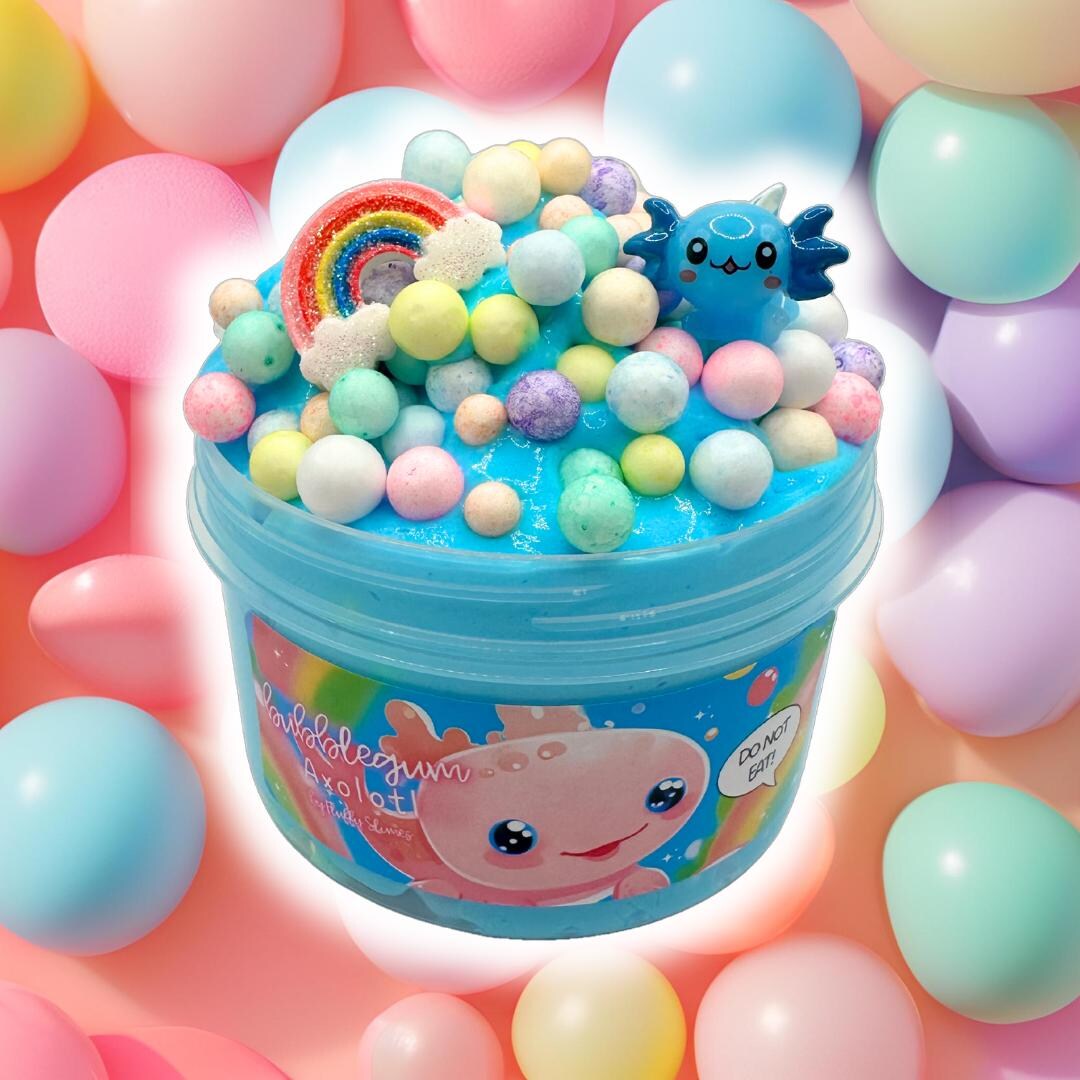 Bubblegum Axolotl Butter Floam Slime Floam Blue Slime - Etsy UK