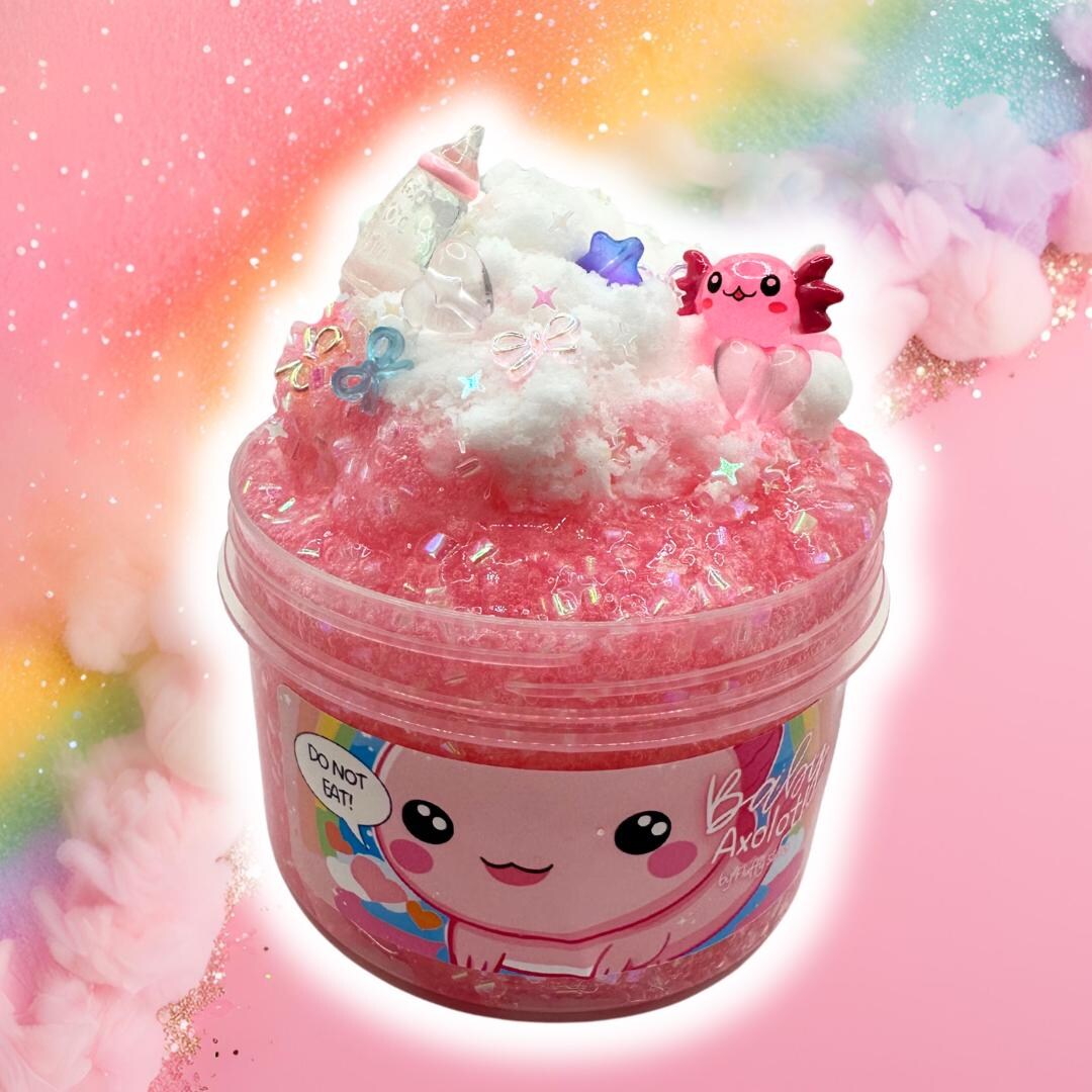 Baby Axolotl - Bingsu Crunchy Slime and Cloud Slime - Etsy