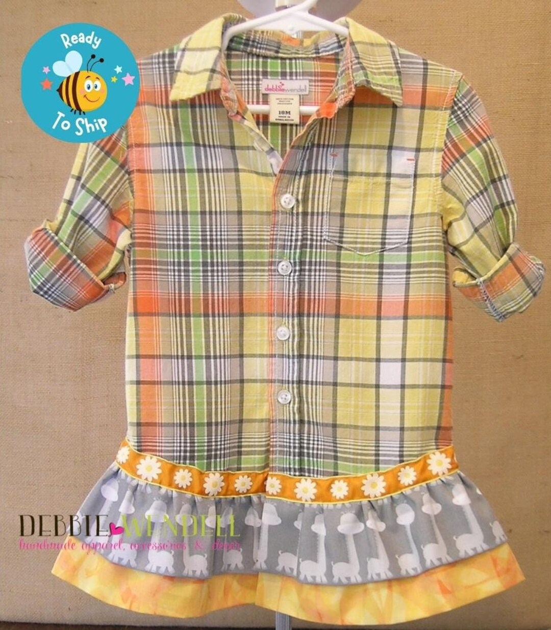 Farm Girl Baby Dress, 18M Country Girl Dress, Upcycle Baby Clothes ...