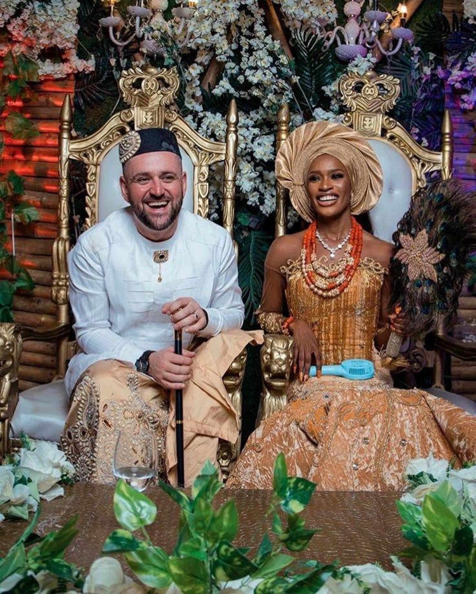 Couple's African Dresses/nigerian Wedding Attire/cultural Outfits ...