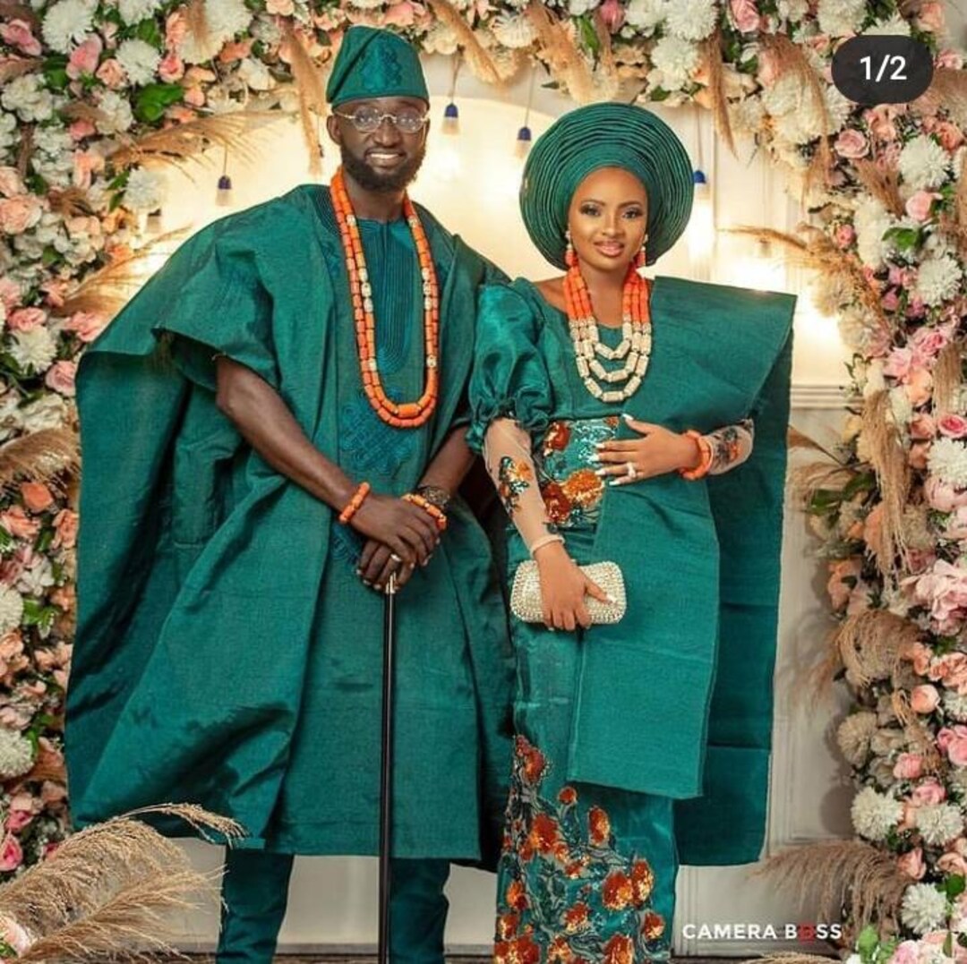 Nigerian, African Bride and Groom Wedding Dresses/couples Matching ...