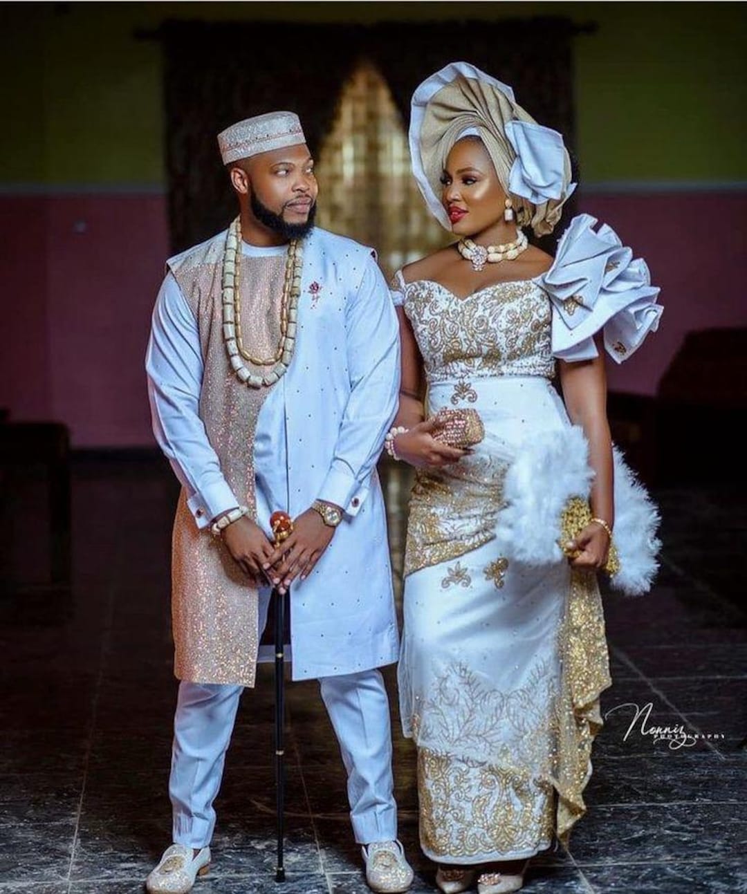 Nigerian, African Bride and Groom Wedding Dresses/couples Matching ...
