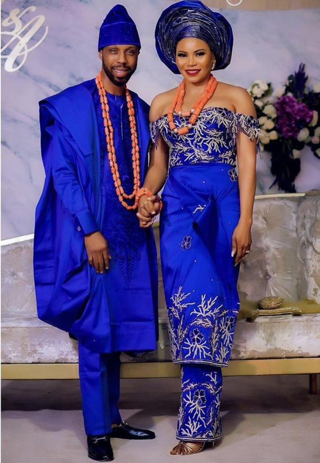 Nigerian, African Bride and Groom Wedding Dresses/couples Matching ...