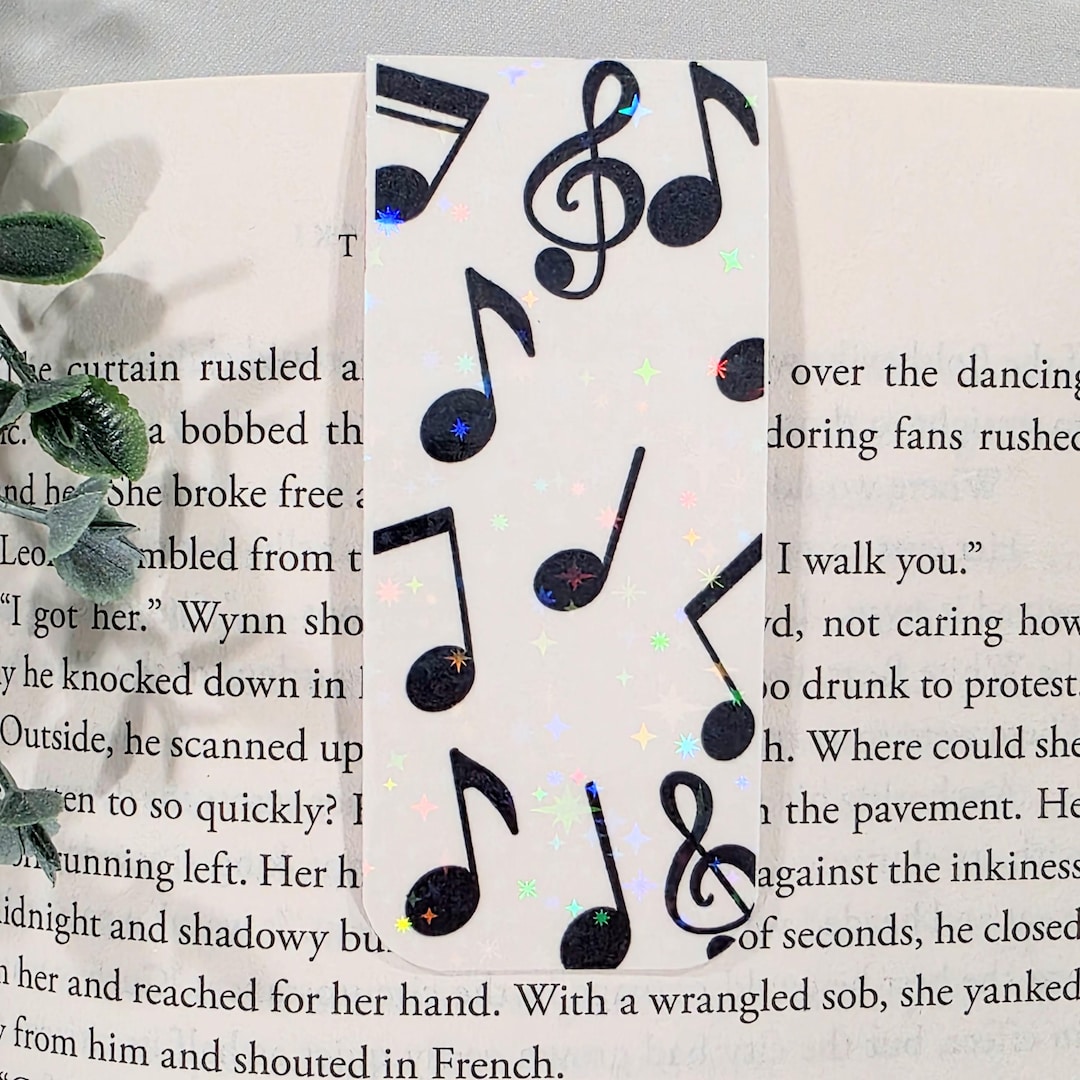 Musical Notes Magnetic Bookmark – Black and White Handmade Stationery ...