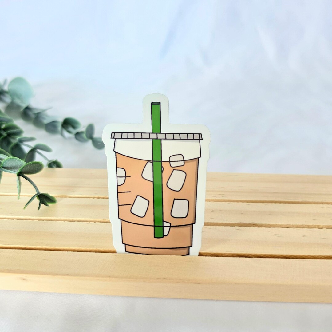 Iced Coffee Sticker: Hand-drawn Waterproof Vinyl Decal - Etsy