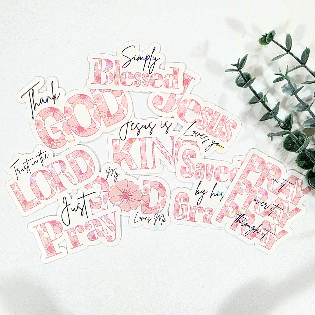 Jesus & God Faith Stickers | Christian Die Cut Stickers | Sparkle ...