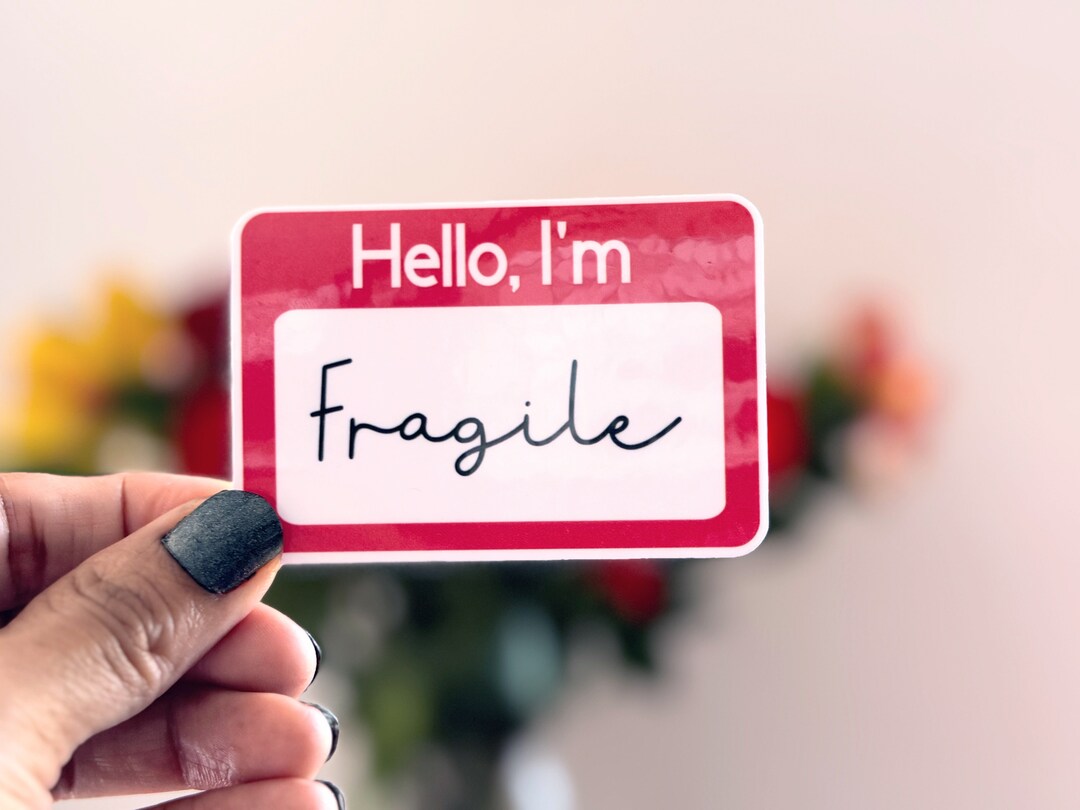 Fragile Name Tag Sticker: Glossy Die Cut, 3 Inch - Etsy