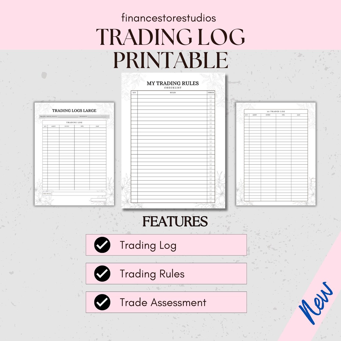 Trading Log Printable Planner, Trading Rules Journal, Trading Log and ...
