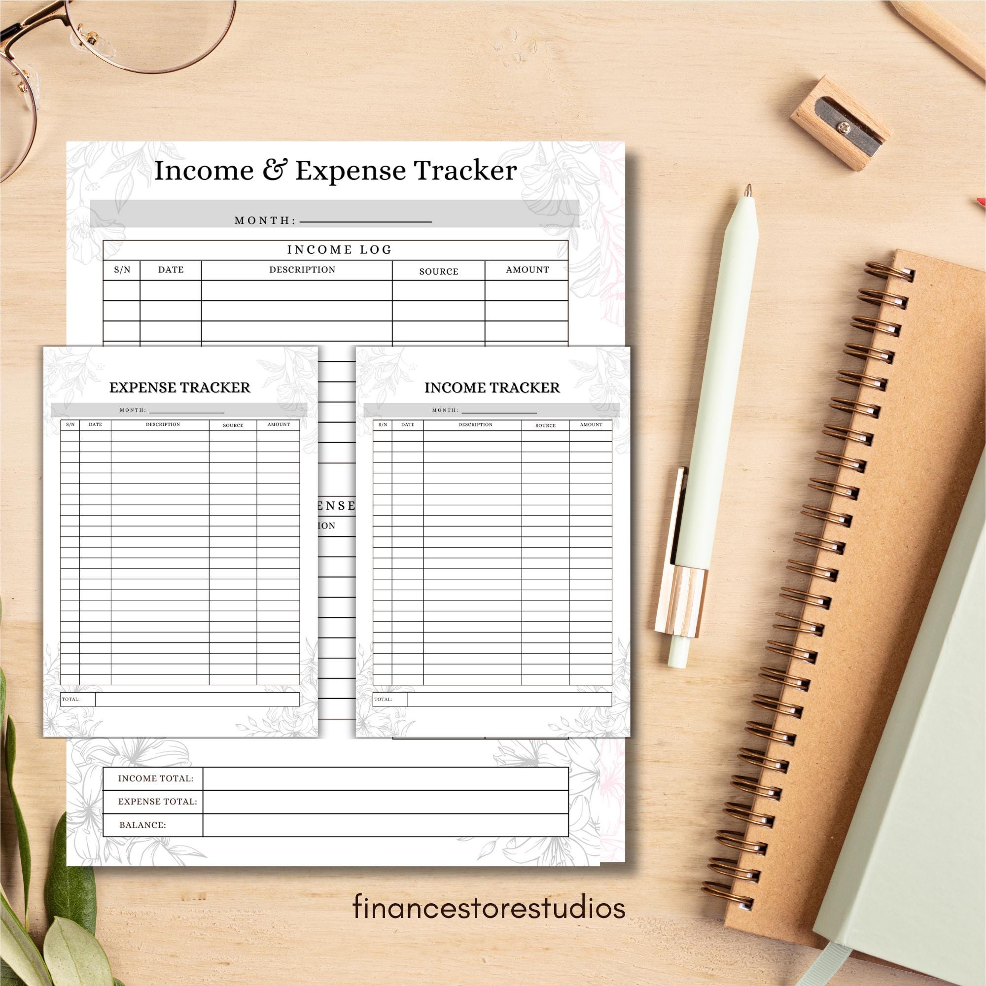 Income & Expense Tracker Printable, Business Financial Planner, Bill ...