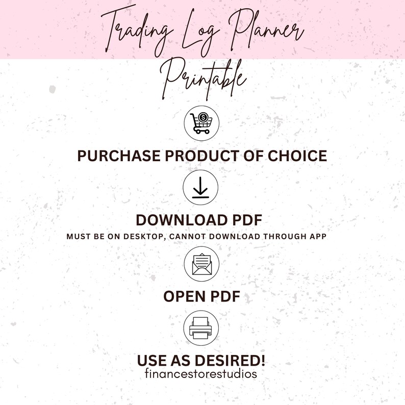 Trading Log Printable Planner, Trading Rules Journal, Trading Log and ...