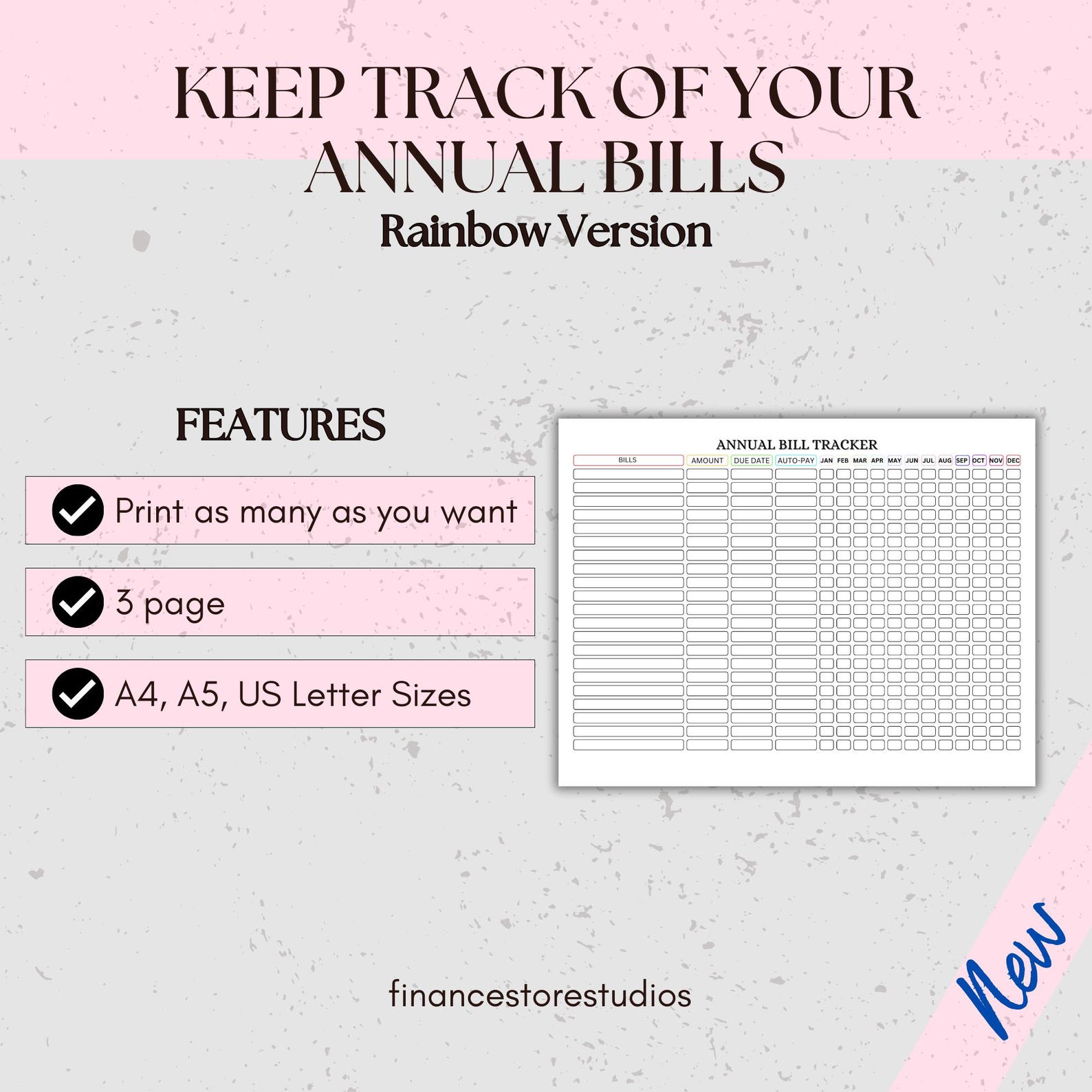 Editable Colorful Yearly Bill Payment Tracker, Printable Bill Payment ...
