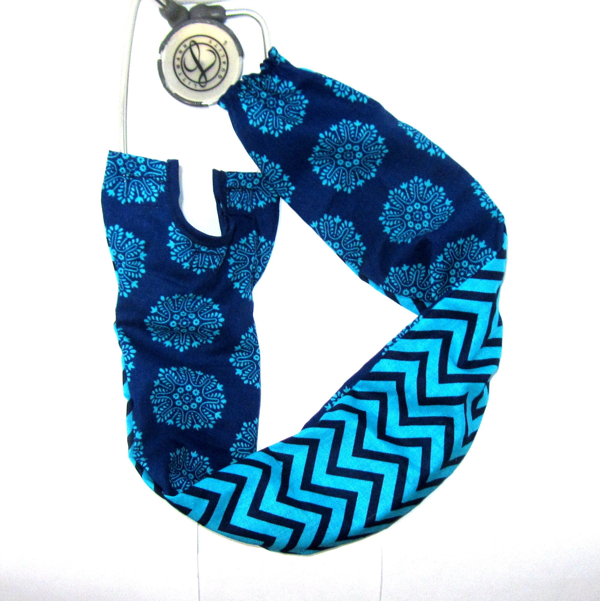Stethoscope Cover Navy Blue Design Floral and Chevron Medical Doctor ...