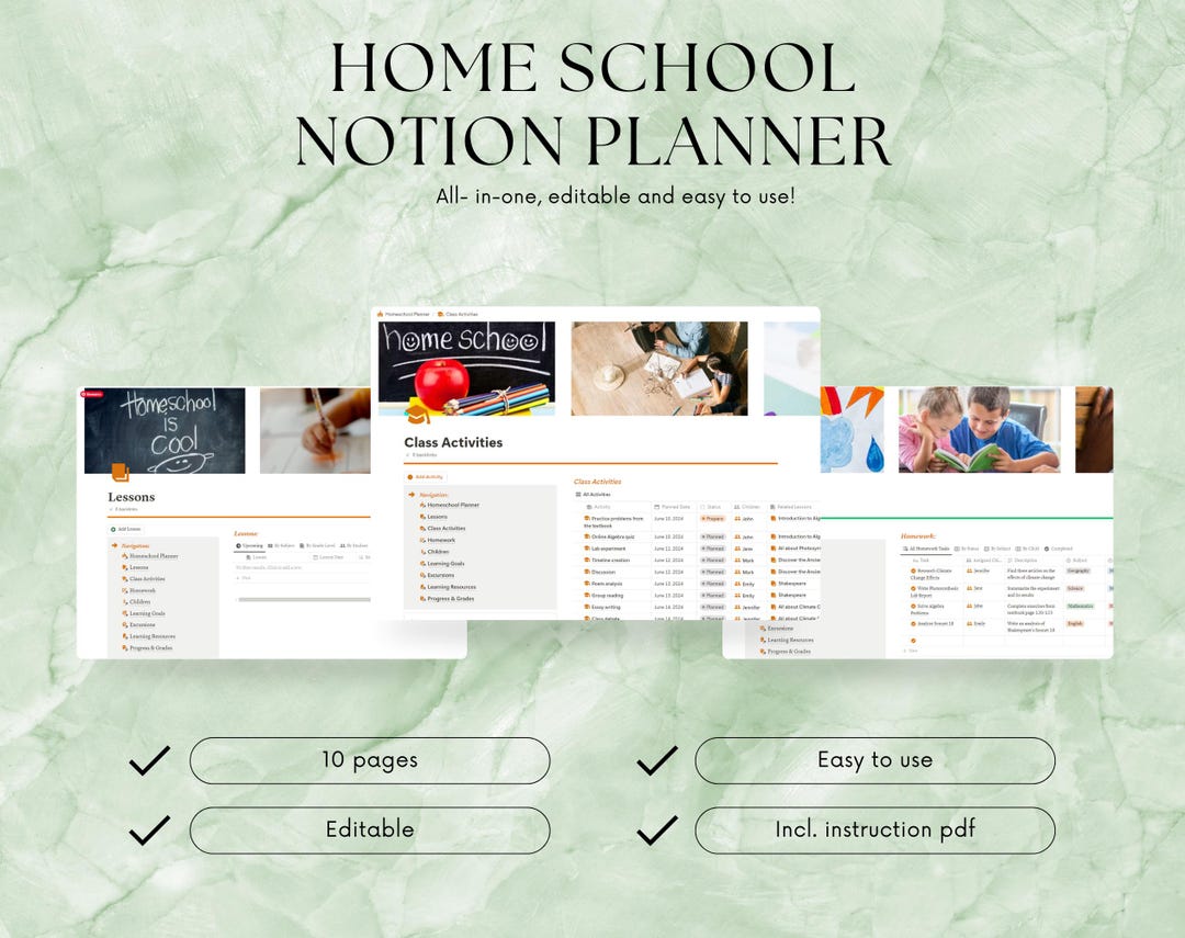 Homeschool Planner NOTION TEMPLATE | Digital Homeschooling Planner for ...