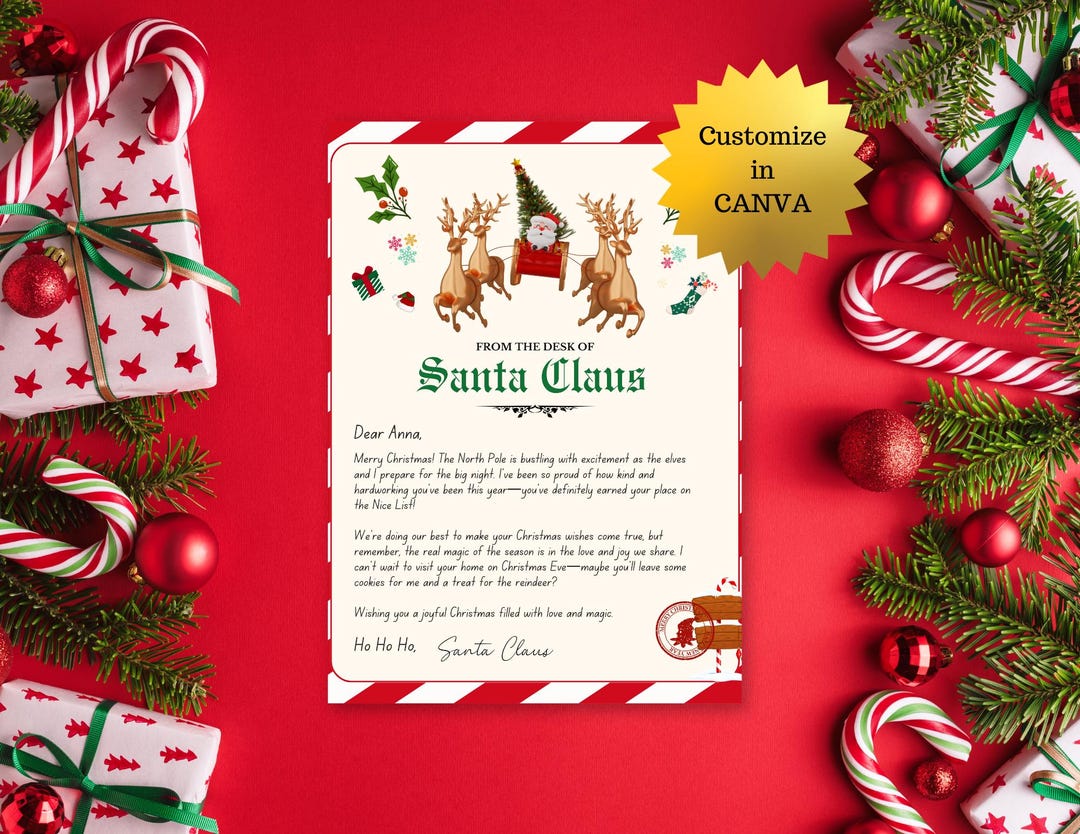 Santa Letter, Christmas Letter, Santa, Santa Welcome Letter, Santa ...