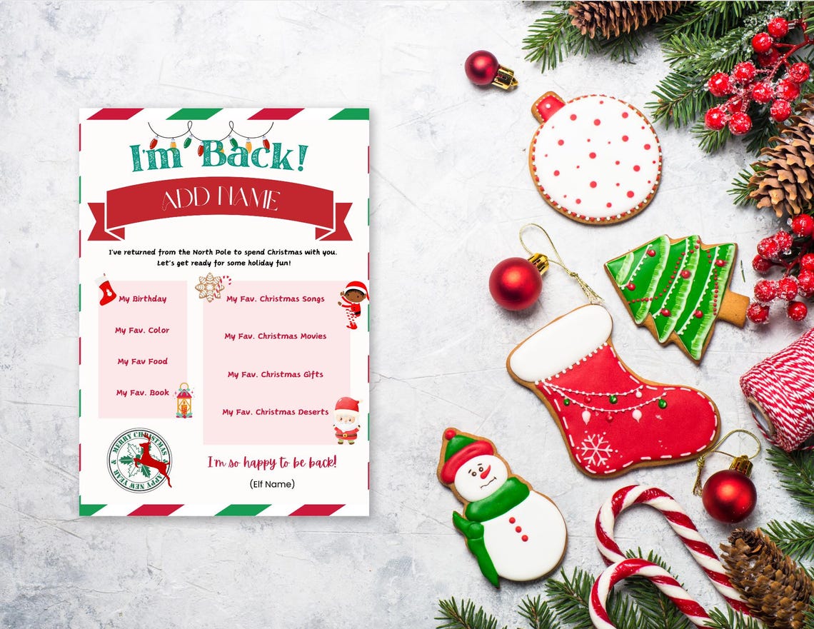 Elf Return Letter, Elf Arrival Letter, Elf Welcome Letter, Elf is Back ...